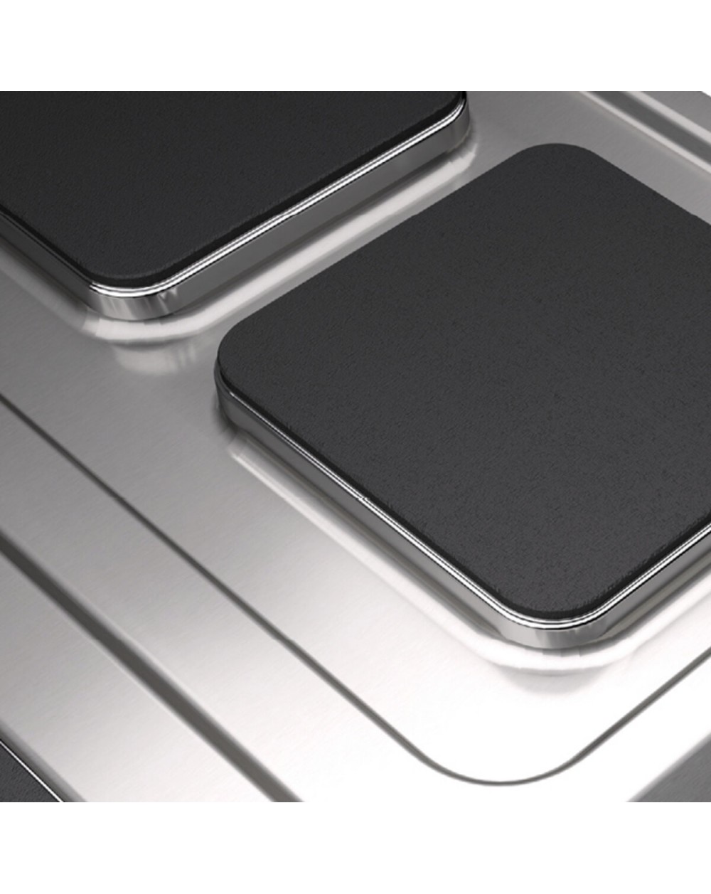 KITCHEN 4 ELECTRIC SQUARE PLATES ON OPEN COMPARTMENT