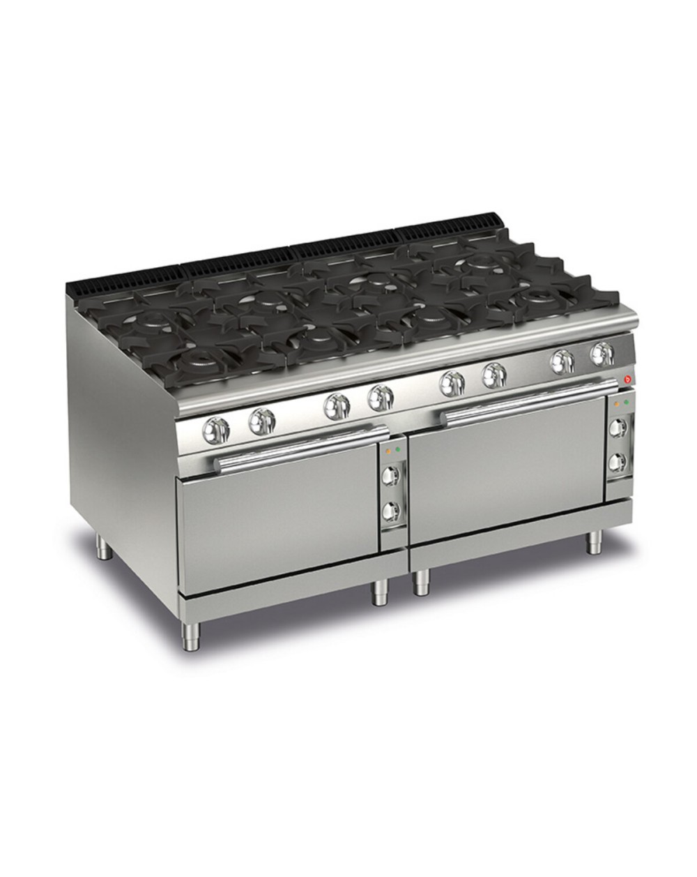8-BURNER GAS COOKER ON 2 ELECTRIC OVENS - 39.4 KW