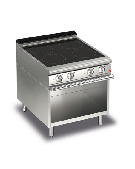 ELECTRIC COOKER 4 GLASS-CERAMIC ZONES ON OPEN COMPARTMENT
