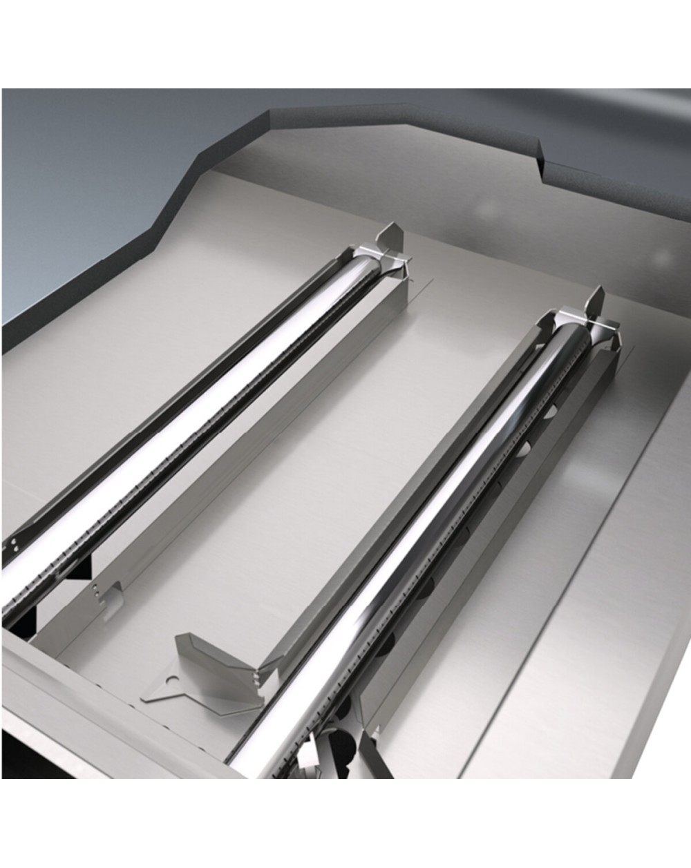 GAS FRY TOP SMOOTH PLATE AISI 430 ON OPEN COMPARTMENT - THERMOSTATED