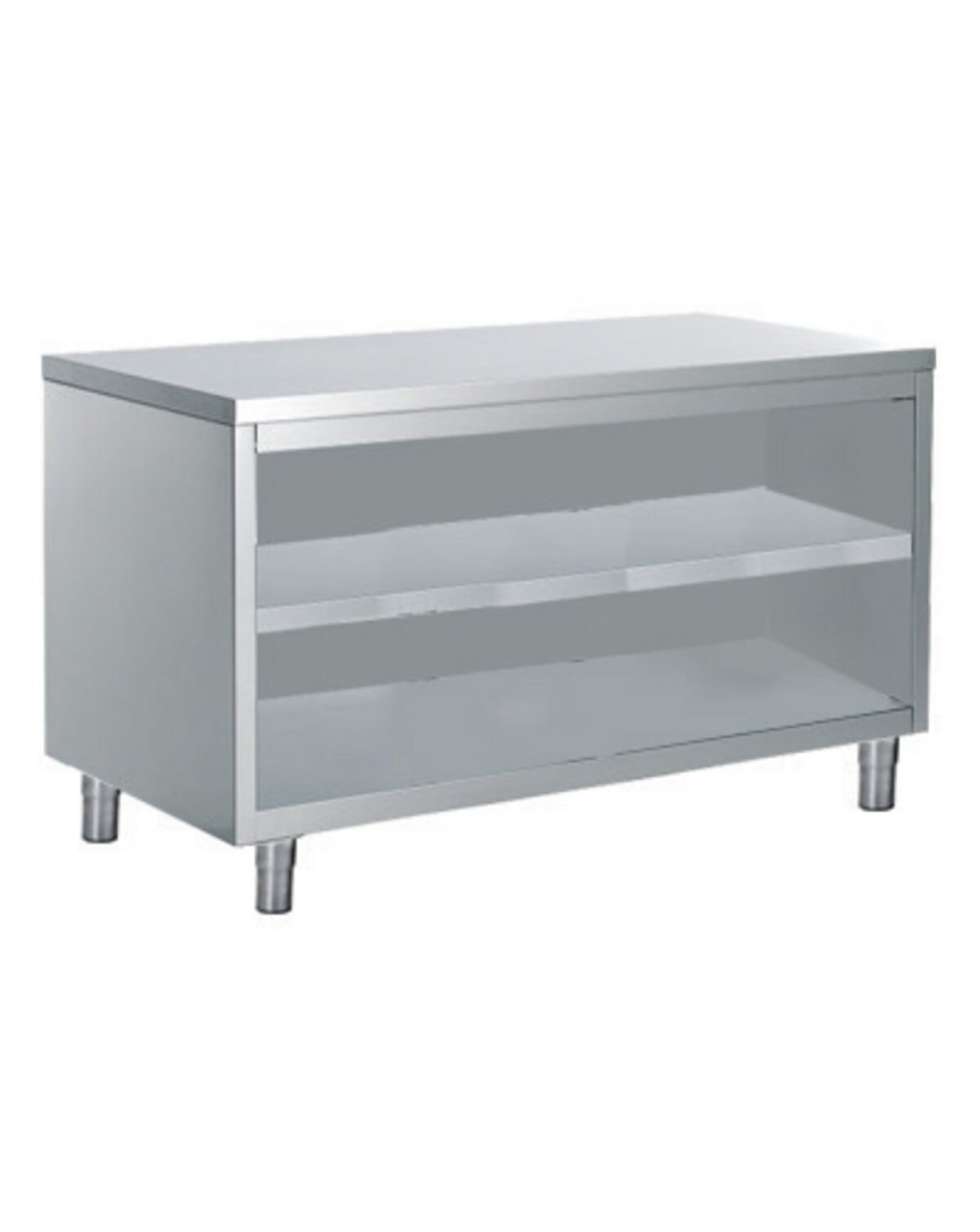 OPEN CUPBOARD TABLES AND AN INTERMEDIATE SHELF