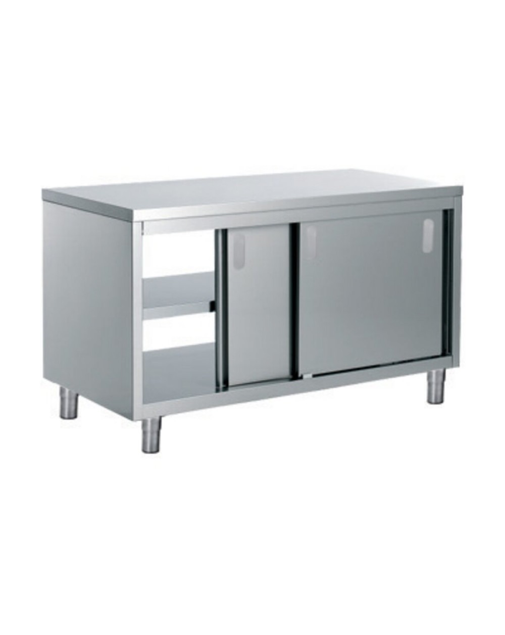 PASS-THROUGH CUPBOARD TABLES-4 SLIDING DOORS AND 1 LOWER SHELF