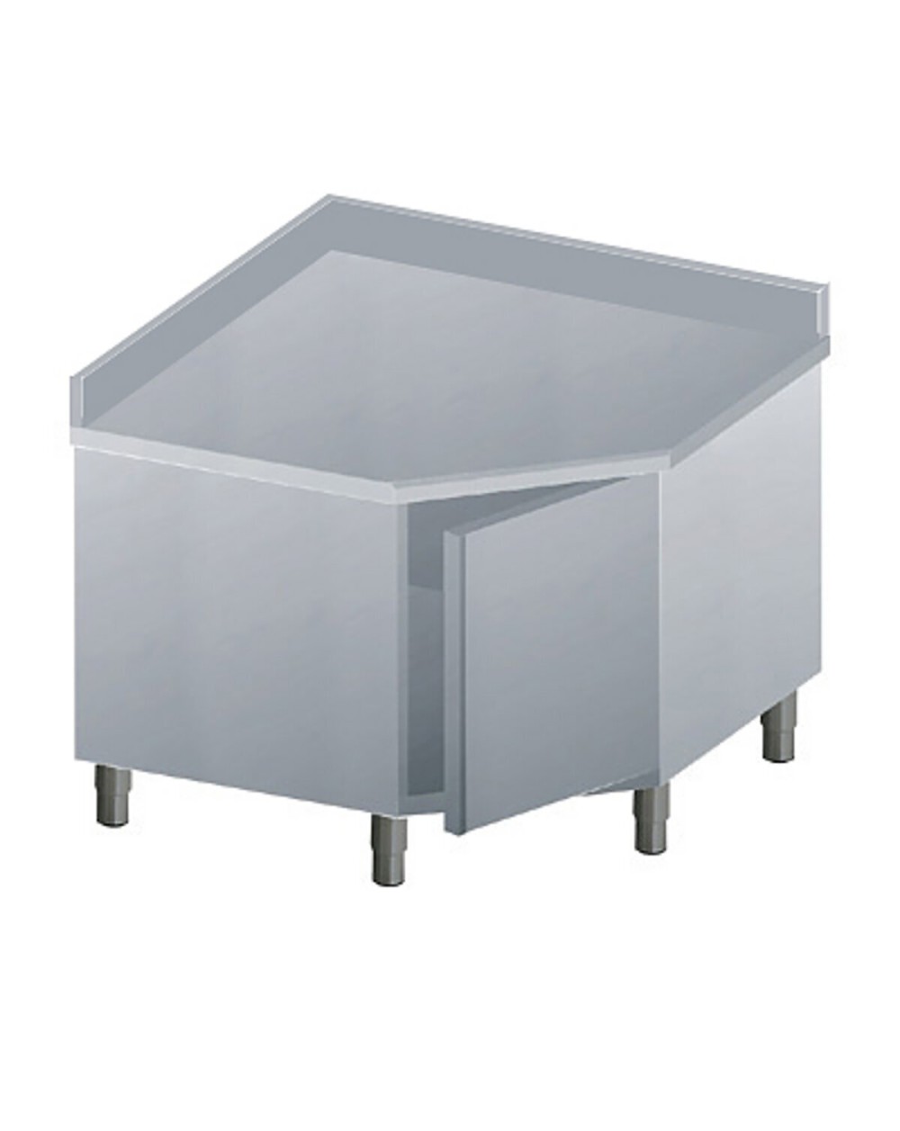 CUPBOARD TABLES-2 DOORS AND 1 LOWER SHELF-TOP WITH SPLASHBACK